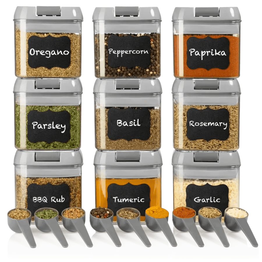 Airtight Food Containers - Set Of 9 Grey (0.5l) | Shazo