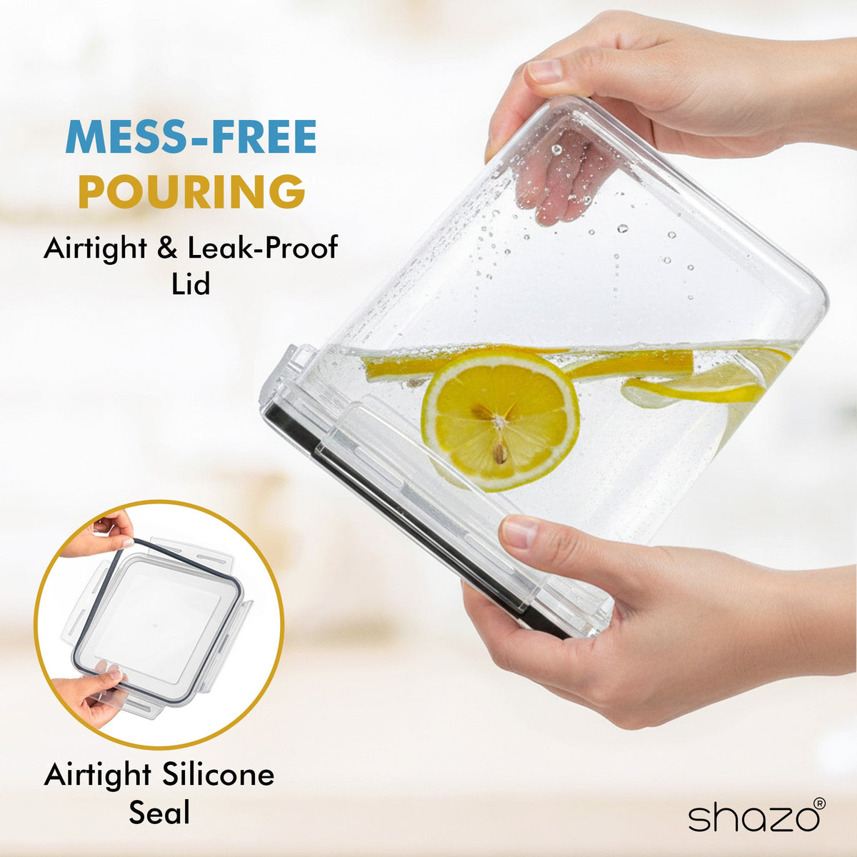 Shazo 3 PC Flour & Sugar Containers Set - Easy Storage | Shazo