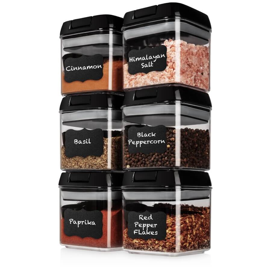 Set of 6 Black (0.5L) - Food Storage Containers | Shazo