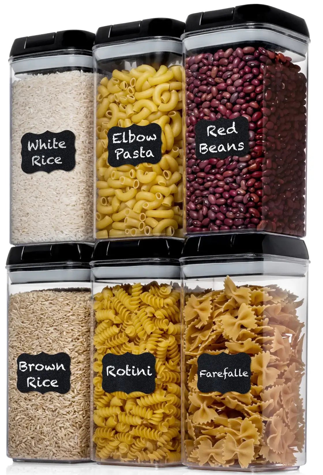 Set of 6 Black (1.2L) - Food Storage Containers | Shazo